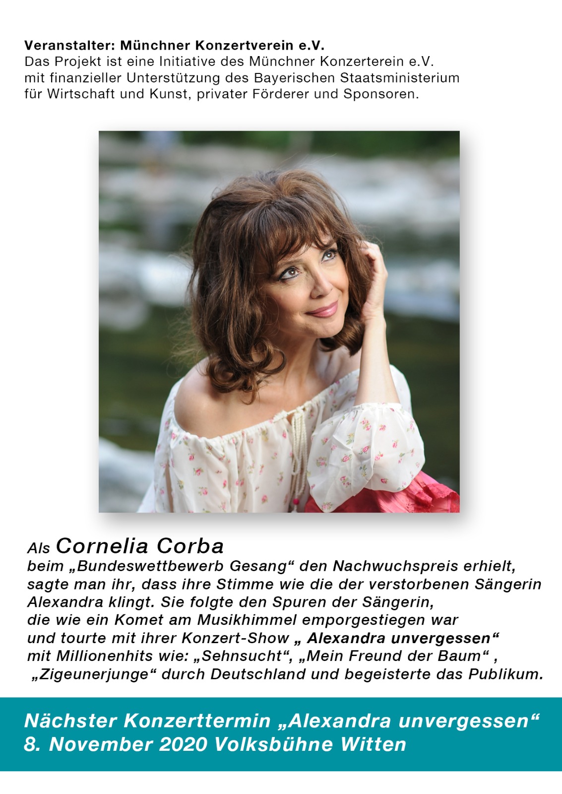 Cornelia Corba - 23.September im Brunnenhof der Residenz von 19:00 Uhr ...